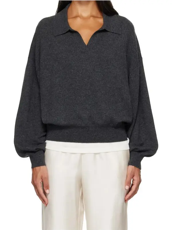 LISA YANG Polo Collar Sweater - Grey
