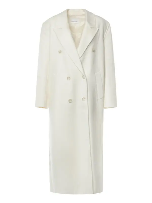 THE FRANKIE SHOP Double-breasted Long Coat - White