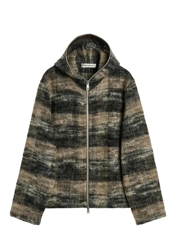 Our Legacy Checked Wool Hoodie - Night Lingerwen