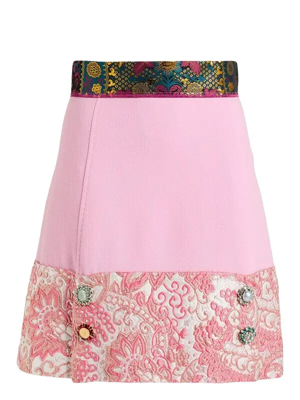 Dolce & Gabbana Embellished Mini Skirt - Pink