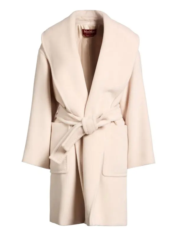 Max Mara Classic Tie Waist Long Coat - Beige