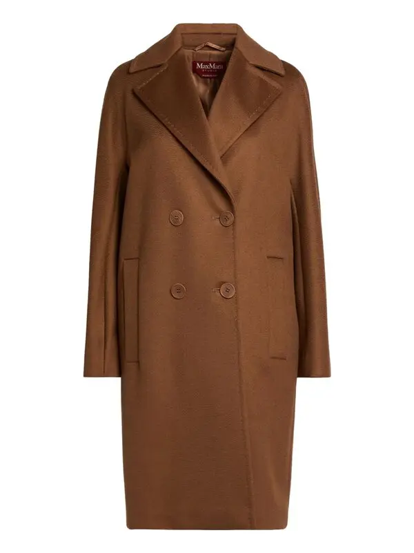 Max Mara Double-breasted Wool-like Coat - Brown