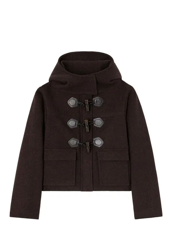 GANNI Hooded Duffle Coat - Brown