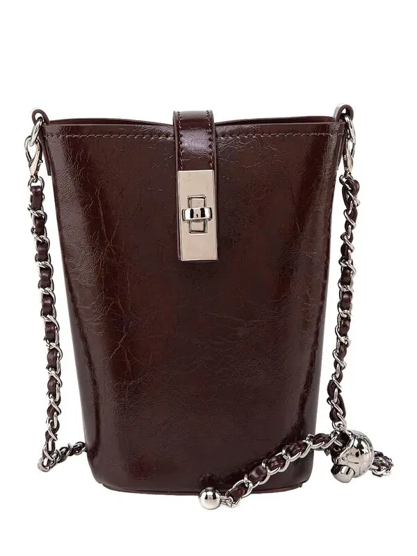 MKF COLLECTION - J'OMOR Evelina Mini Bucket Bag - Brown