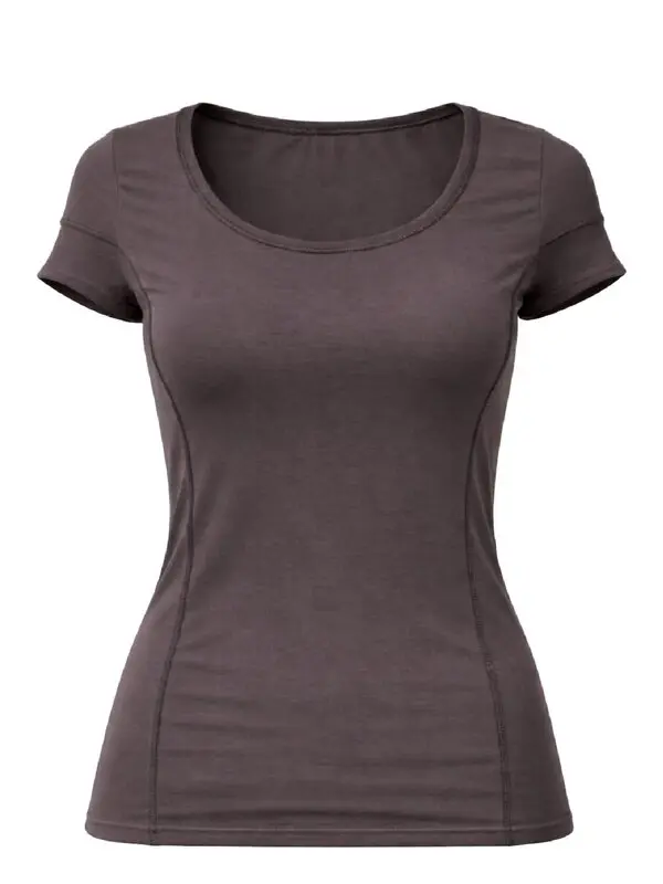 CONQUISTA Fitted Short-sleeve Jersey Top With Sculpted Seams - Brown