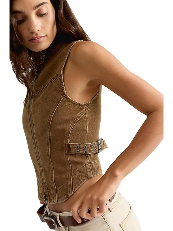 Ksubi Paradigm Denim Vest - Brown