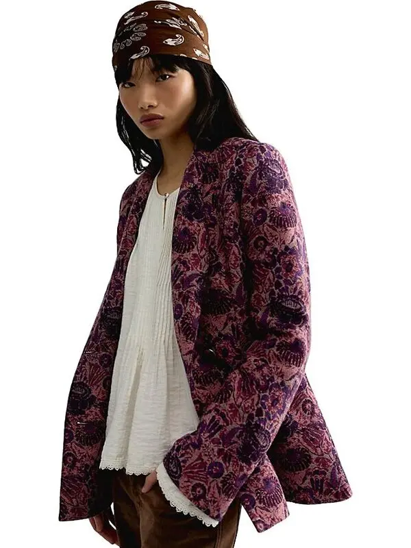 Rodebjer Seol Double-breasted Blazer - Grape Red