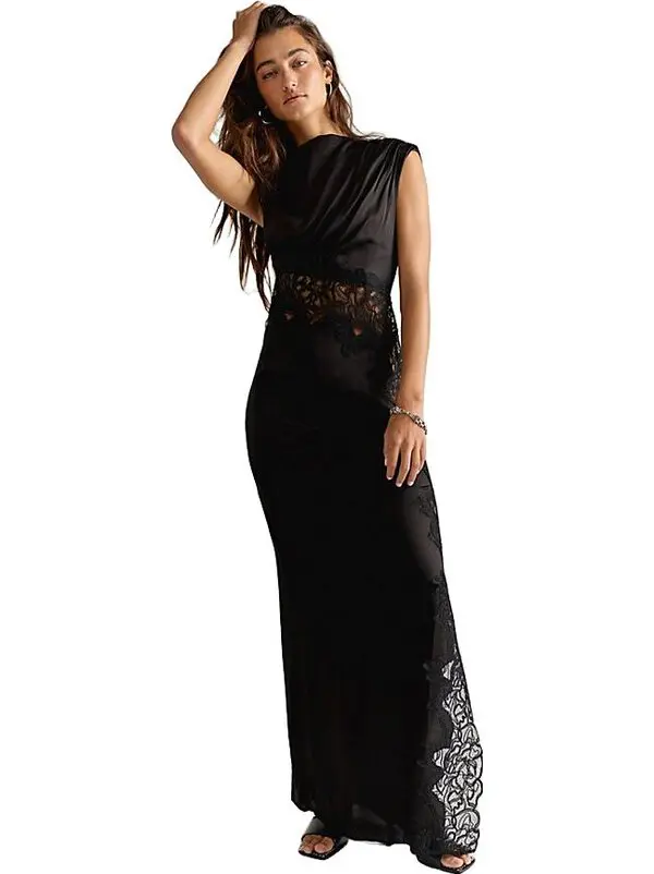 Shona Joy Eniko Lace Maxi Dress - Black