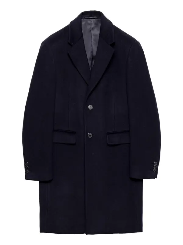 Prada Single-breasted Wool And Cashmere Coat With Notched Lapel And Center Vent - Blue