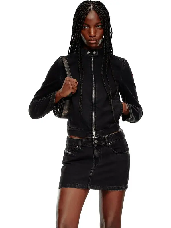 DIESEL® Moto Jacket In Fix Denim - Black