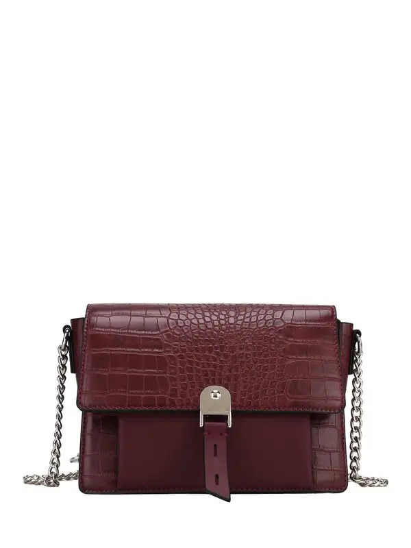 MKF COLLECTION - J'OMOR J'omor Shoulder Bag With Crocodile Embossed Detail - Red