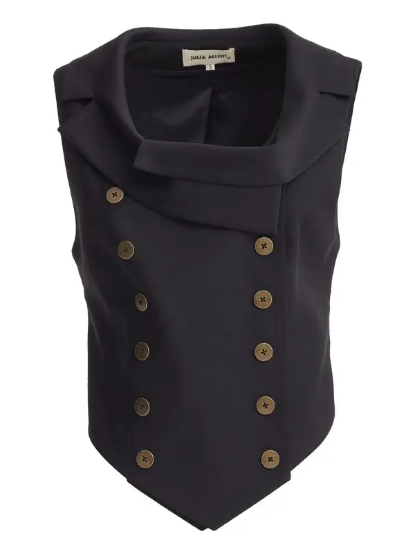 JULIA ALLERT Sculptural Asymmetrical Double-breasted Vest - Black
