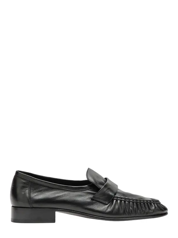 THE ROW Soft Nappa Leather Loafers - Black
