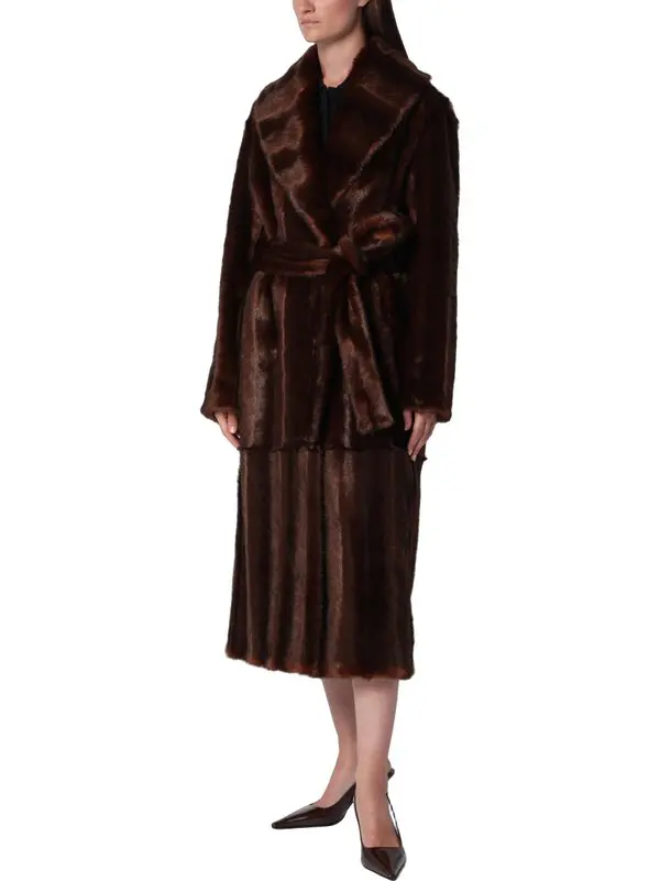 BB COUTURE Beth Coat With Belt - Brown