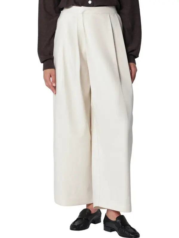 Source Unknown Leiko Ivory Wide-leg Trousers - White