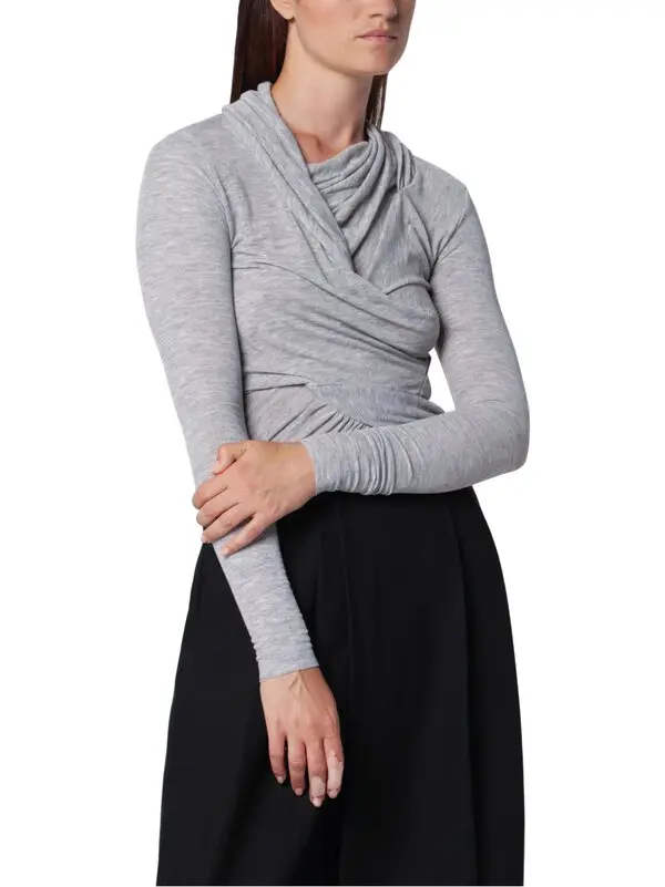 Source Unknown Draped Jersey Top - Grey