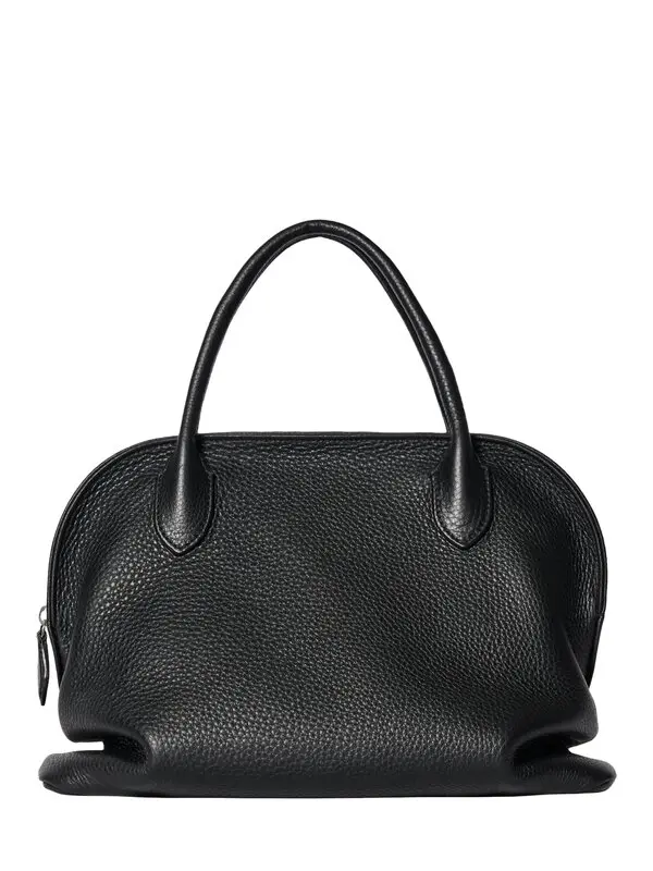 THE ROW Agnes 12 Bag In Calfskin Leather - Black
