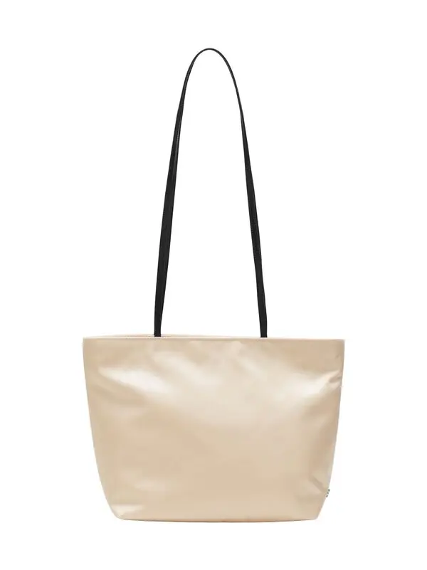 VALESQUE Spaghetti Tote Bag In Satin Nylon - White