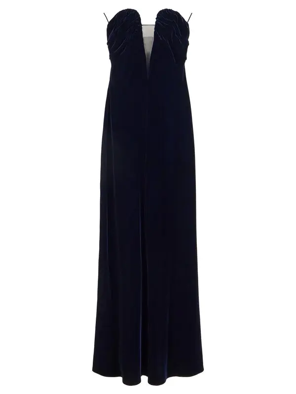 Giorgio Armani Long Bustier Dress - Blue