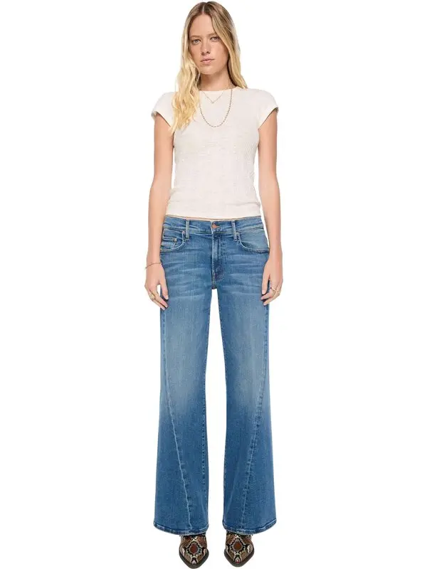 MOTHER The Mid Rise Sidestepper Twist Sneak Jeans - Blue