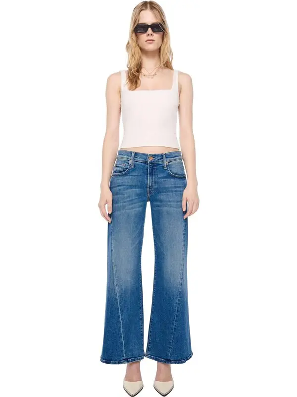 MOTHER The Lil' Mid Rise Sidestepper Twist Sneak Strike It Rich Jeans - Blue