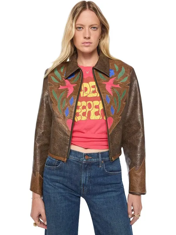 MOTHER The Open Book Zip Jacket - Dark Brown