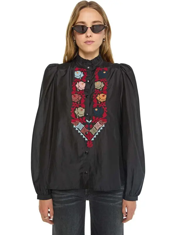 Alix Of Bohemia Annabel Emblem Panel Blouse - Red
