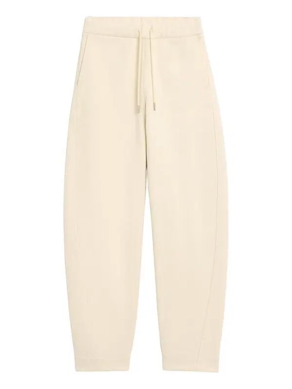 AMI Paris Organic Cotton Track Pants With Heritage Label - Ivory
