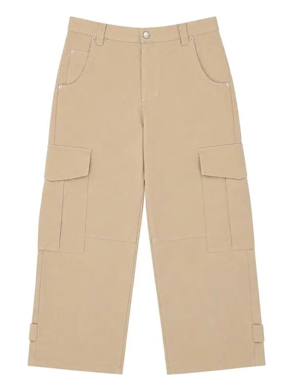 AMI Paris Cotton Cargo Trousers - Beige