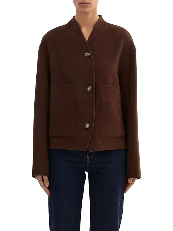 LAMARQUE Stand Collar Reversible Jacket - Leopard