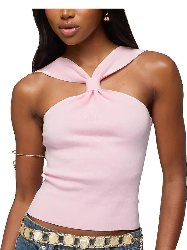 EDIKTED Kerren Knotted Knit Top - Light-pink