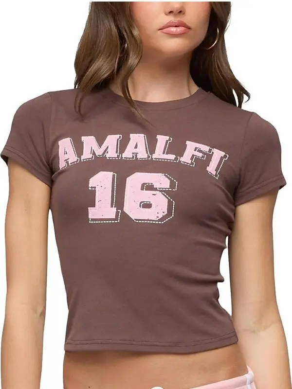 EDIKTED Amalfi Graphic T-shirt - Brown