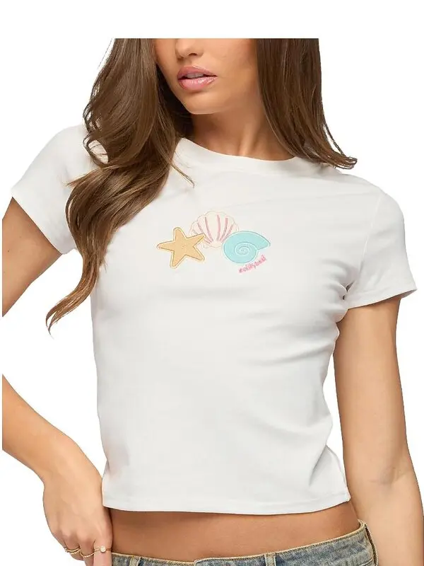 EDIKTED Ocean Club Graphic T-shirt - White