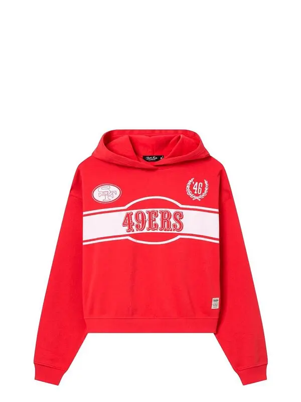 Junk Food Clothing San Francisco 49ers Oversized Cropped Hoodie - Licorice
