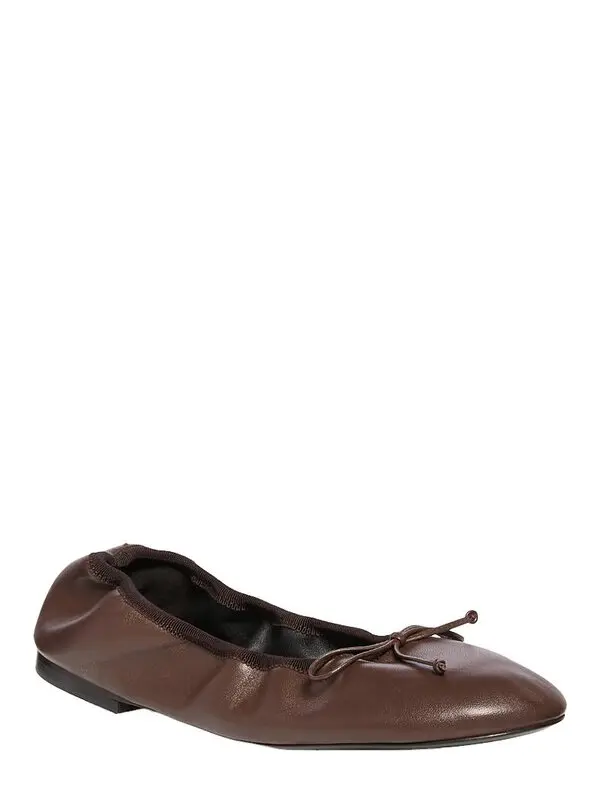 STUART WEITZMAN Nia Leather Ballet Flats - Walnut