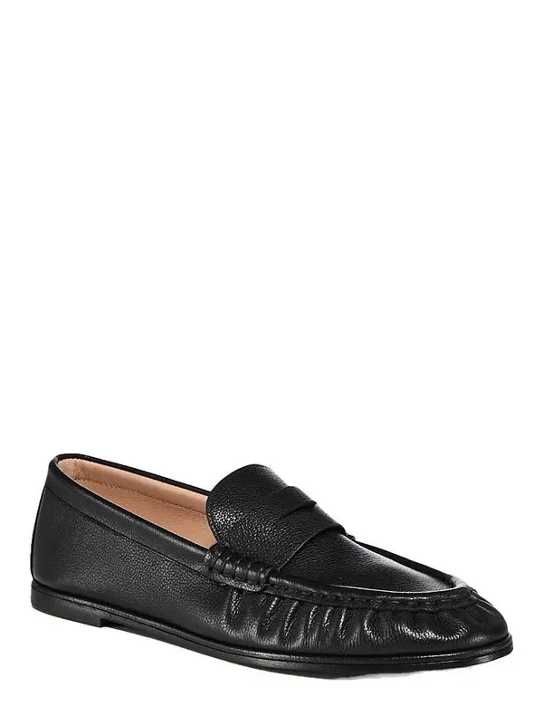 STUART WEITZMAN Spencer Leather Penny Loafers - Black