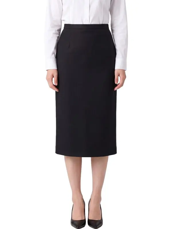 Max Mara Wool Knit Midi Pencil Skirt - Black