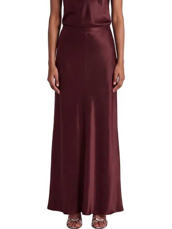 Alberta Ferretti High-waisted Satin Pencil Skirt With Asymmetrical Hem - Red