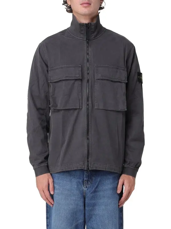 Stone Island Embroidered Shirt Jacket - Grey