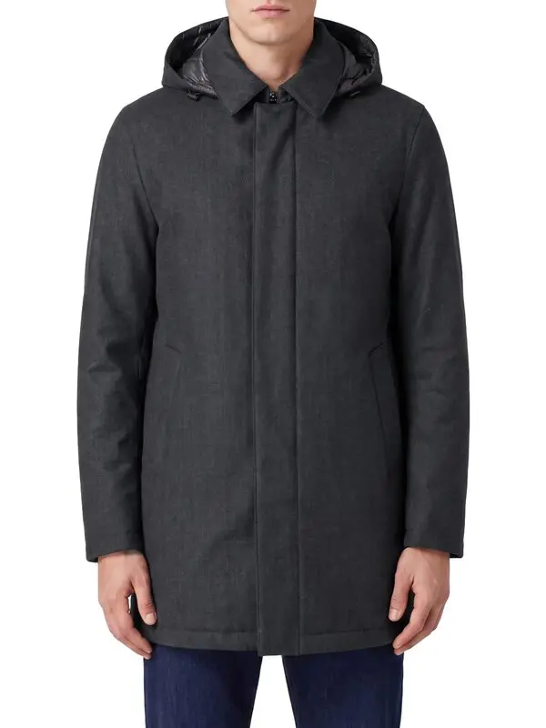 Herno Hooded Water-repellent Padded Wool Blend Parka - Brown