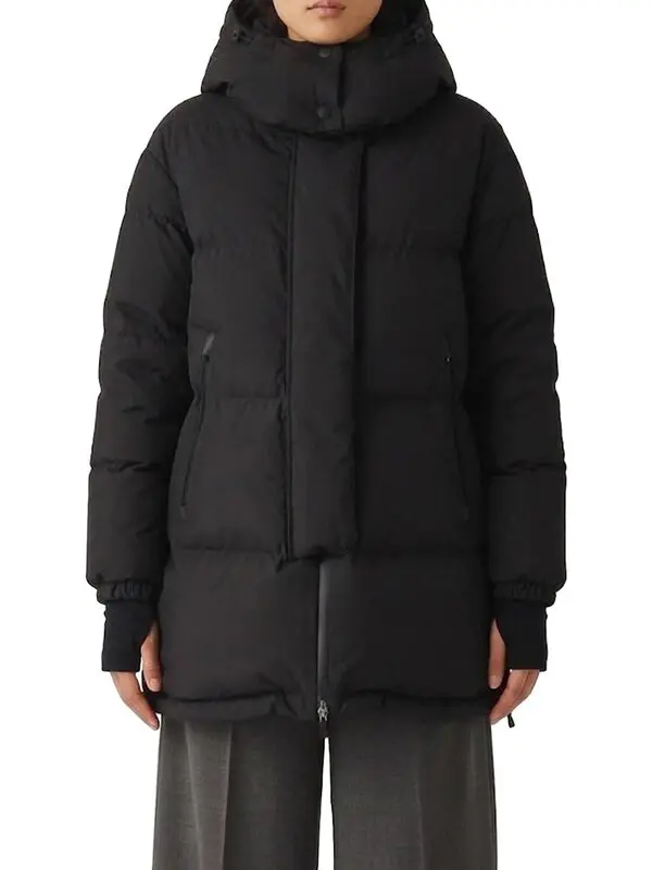 Herno Short Hooded Quilted Nylon Down Jacket With Water-repellent Finish - Black