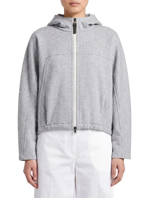 Brunello Cucinelli Full Zip Hooded Sweatshirt - Grey