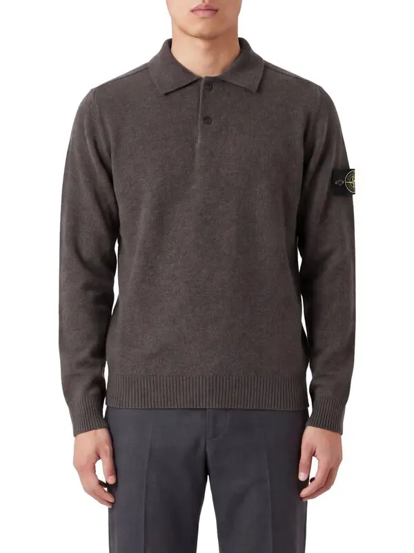 Stone Island Long-sleeved Pure Virgin Wool Knit Jumper - Grey