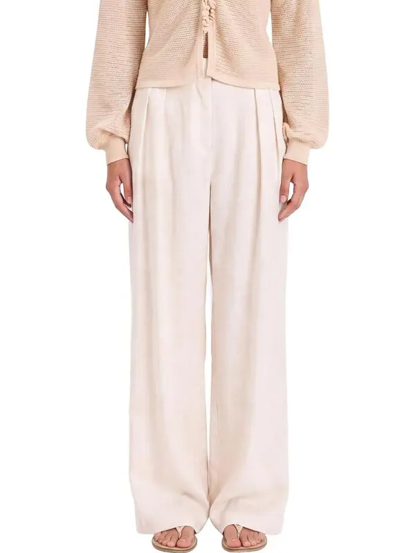 TWINSET Lyocell Palazzo Trousers - Beige