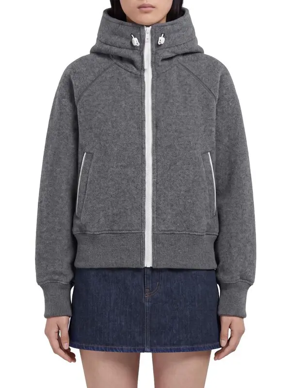 Canada Goose Chilliwack Bomber Jacket In Wool Blend And Cordura® Nylon With Hood And Logo - Grey