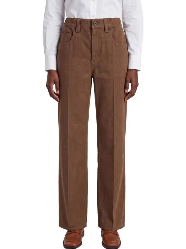 Brunello Cucinelli High-waisted Cropped Wide-leg Jeans With Monili Detail - Brown