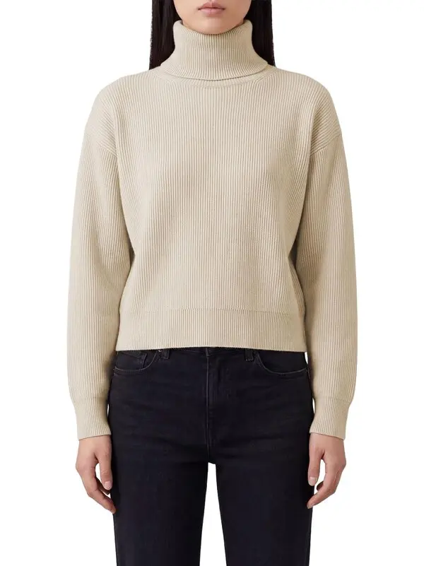 Brunello Cucinelli Ribbed Turtleneck Pullover - White