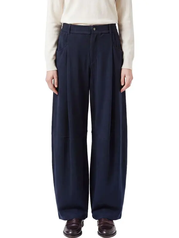 Brunello Cucinelli High-waisted Pleated Wide-leg Trousers - Blue