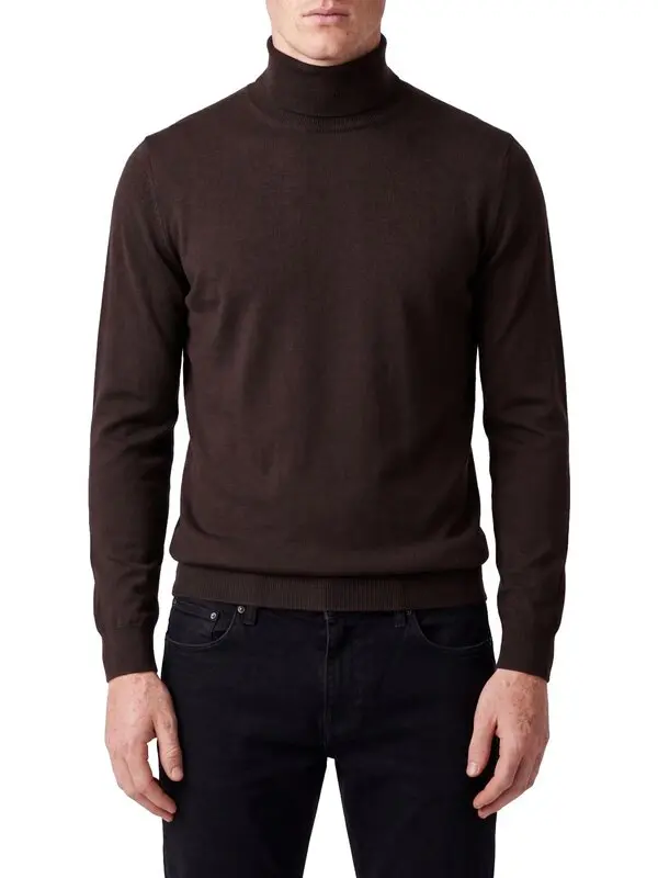Tagliatore 100% Wool Turtleneck Jumper - Brown