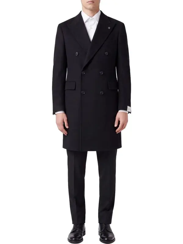 Tagliatore Double-breasted Knee-length Wool Coat - Black